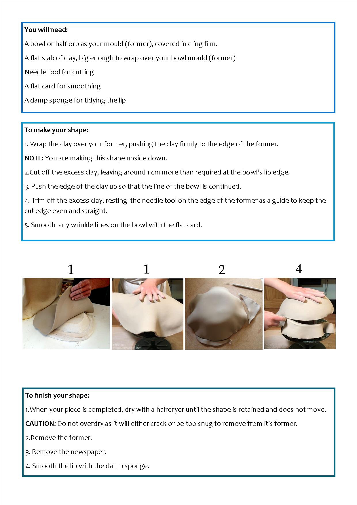 Instruction Bowls - The Pottery Studio
